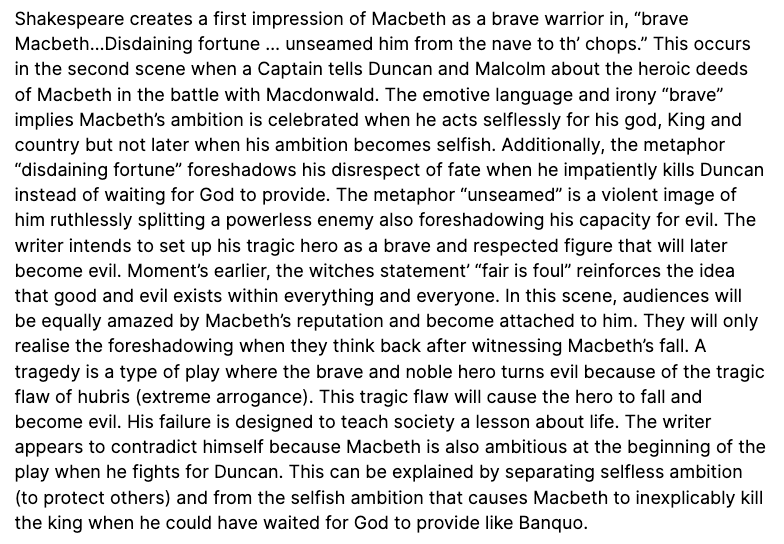How is Macbeth Presented? Free Grade 9 GCSE Essay and Quotes - Oxford ...